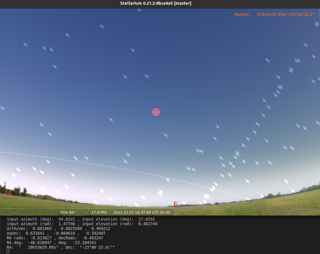 Azimuth/Elevation to RA/Dec conversion functions? · Stellarium ...