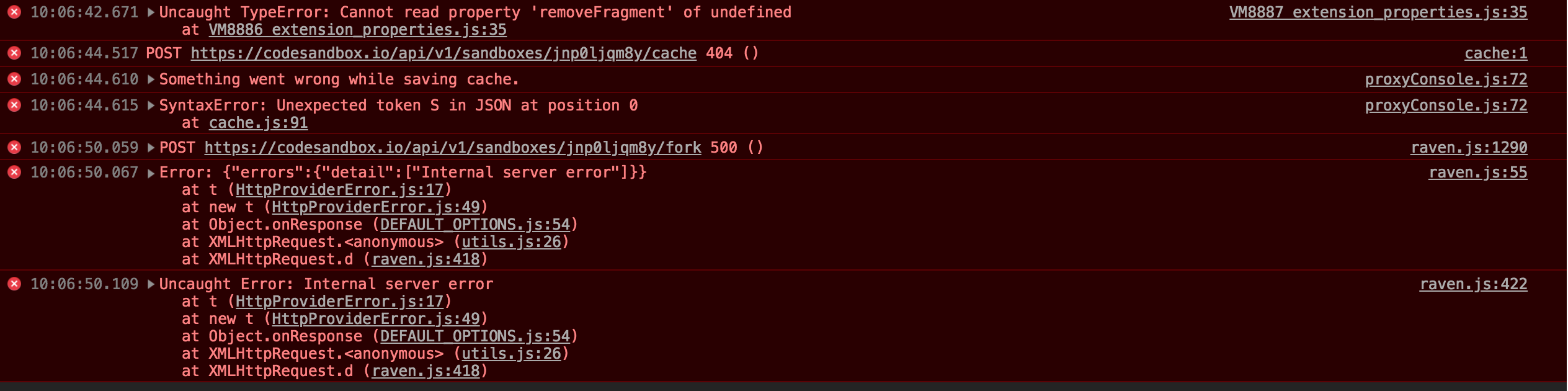Forking Gets "Internal Server Error" · Issue #914 · codesandbox/codesandbox-client · GitHub