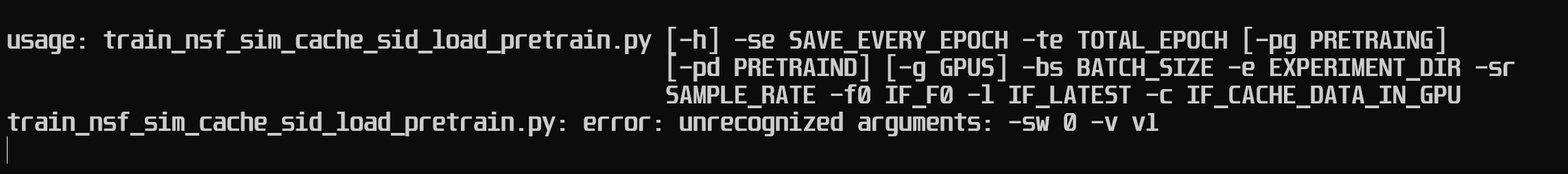 Error when training model : wrong arguments? · Issue #377 · RVC-Project/Retrieval-based-Voice ...