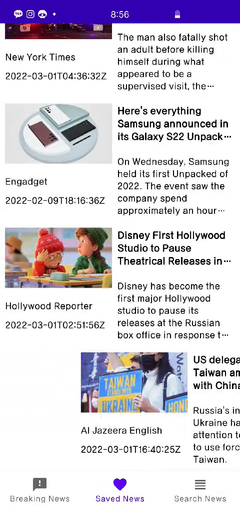 GitHub - easternkite/MVVMNewsApp: News API를 사용하여 제작해보는 MVVM 뉴스 구독 시스템