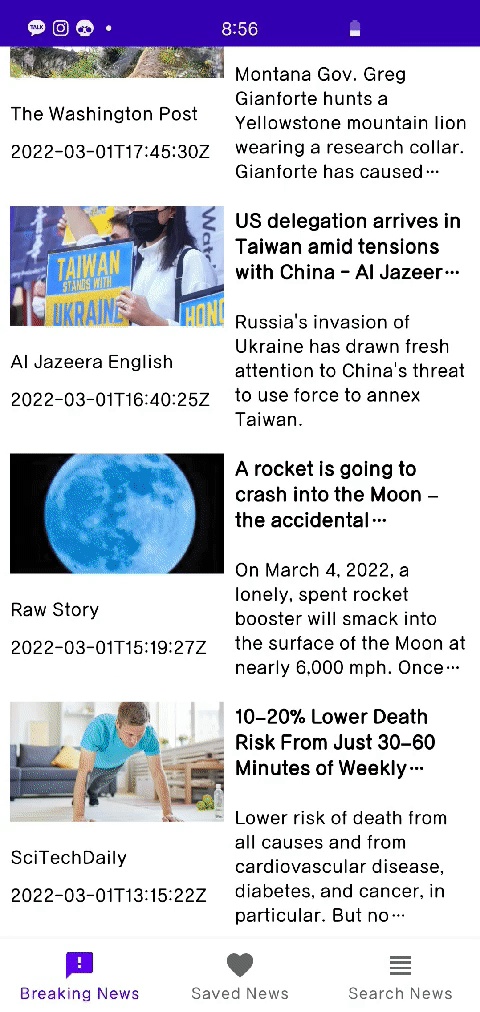 GitHub - easternkite/MVVMNewsApp: News API를 사용하여 제작해보는 MVVM 뉴스 구독 시스템