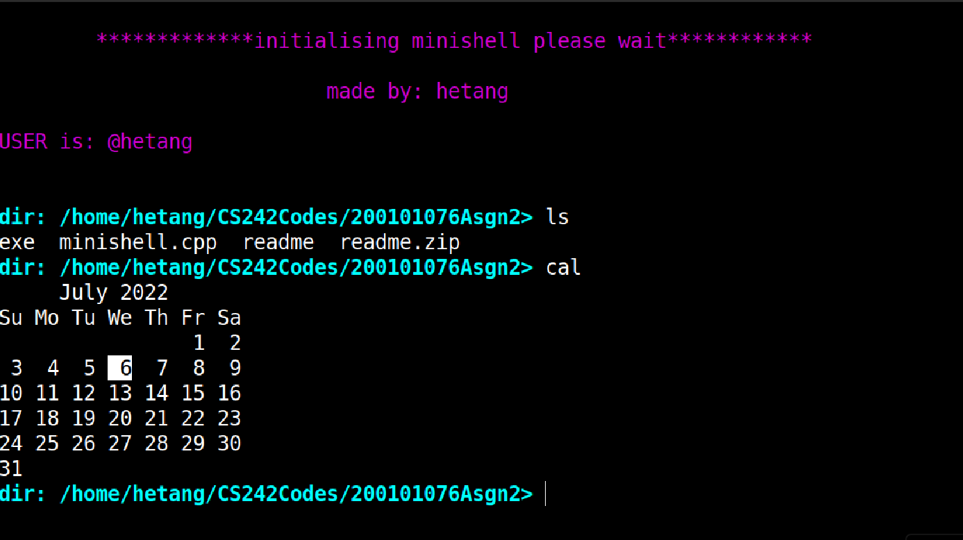 GitHub - hetang7802/LinuxMinishell: A simple replication of linux minishell using c++.