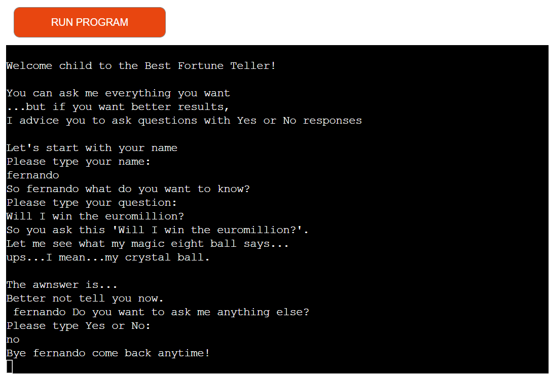 GitHub - joanavrsilva/fortune-teller