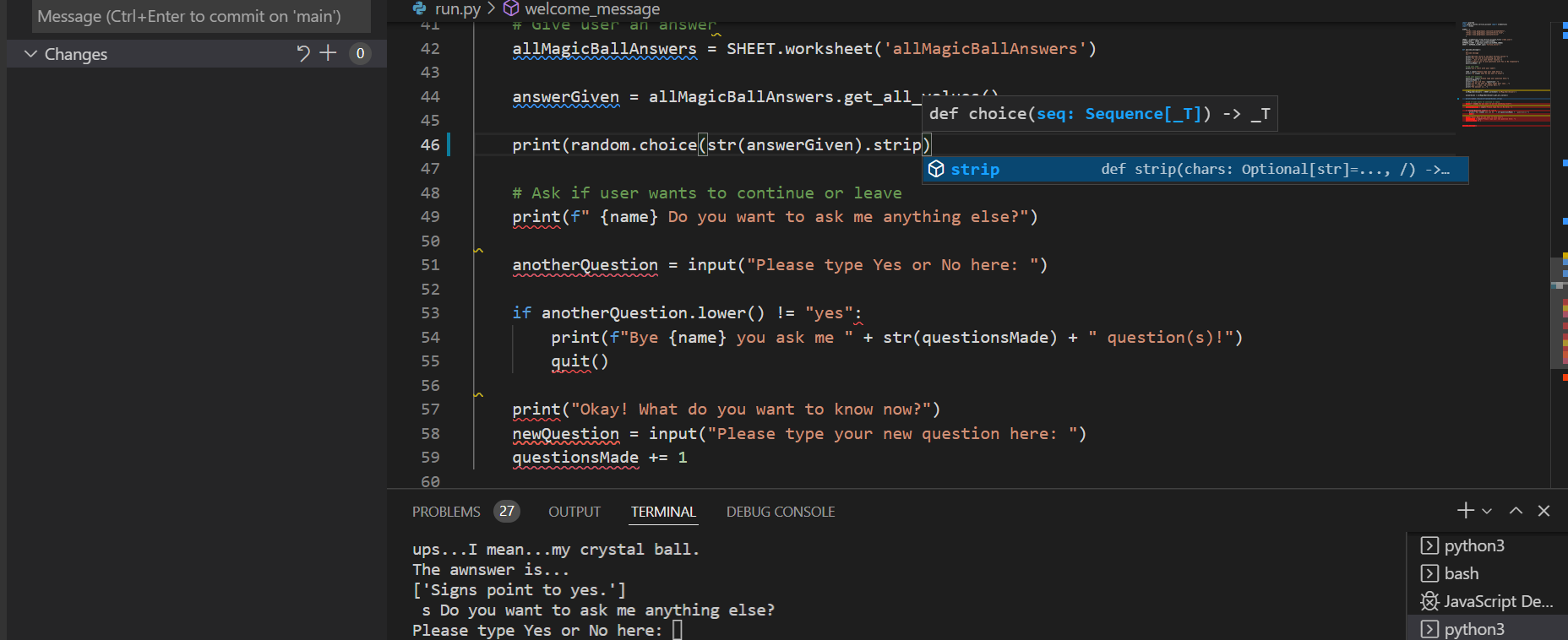 Github Joanavrsilva Fortune Teller