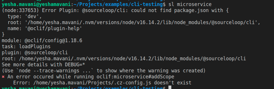 @sourceloop/cli : no proper error when command run in wrong folder · Issue #1096 · sourcefuse ...