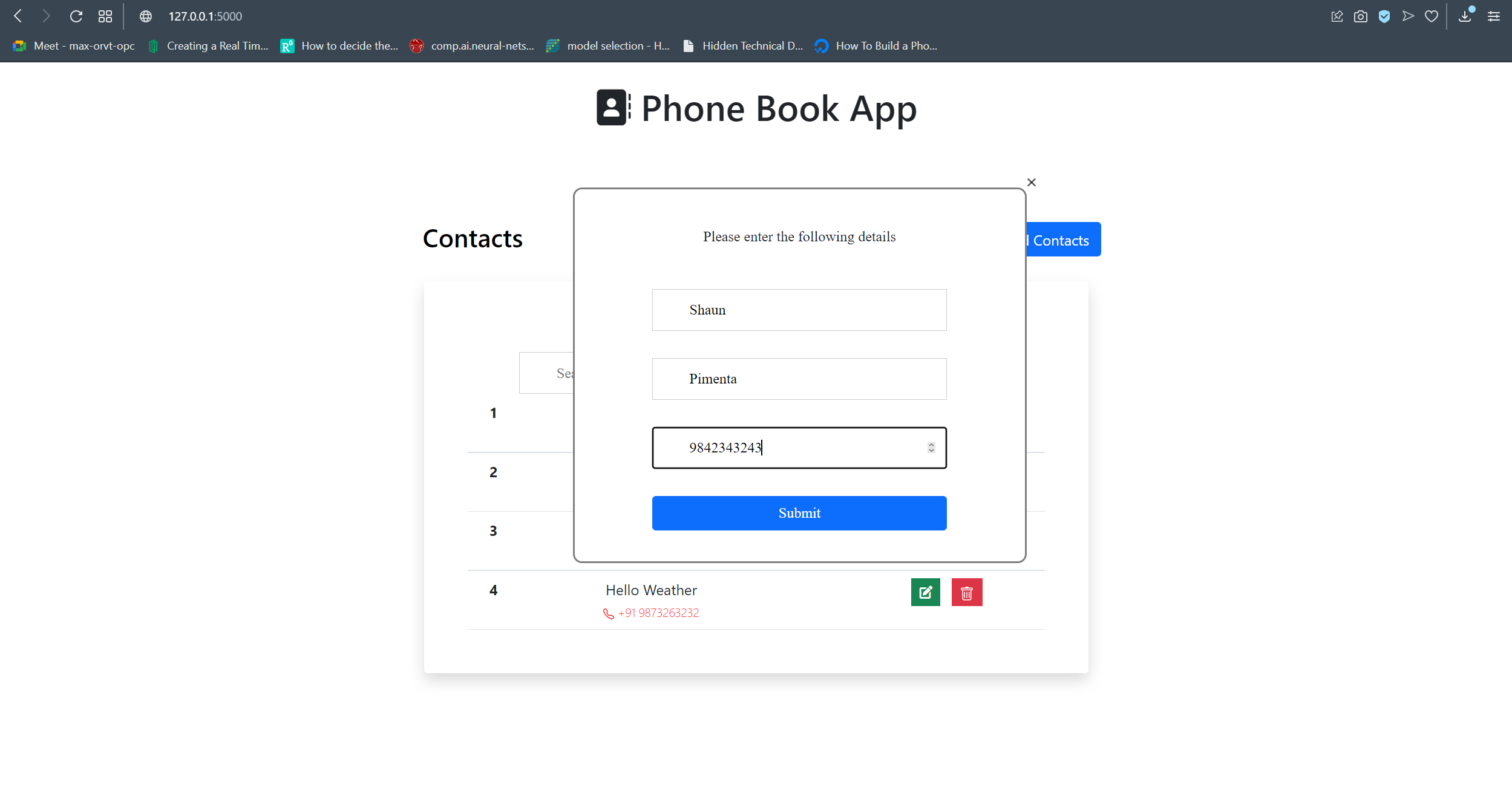 GitHub - shaunpimenta/phone-Book-App