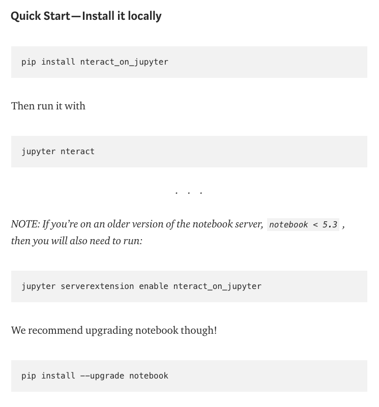 Installation requires jupyter serverextension enable... · Issue #2991 · nteract/nteract · GitHub
