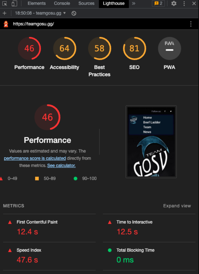 Look at lighthouse report · Issue #2 · kirby561/TeamGosuWebApp · GitHub