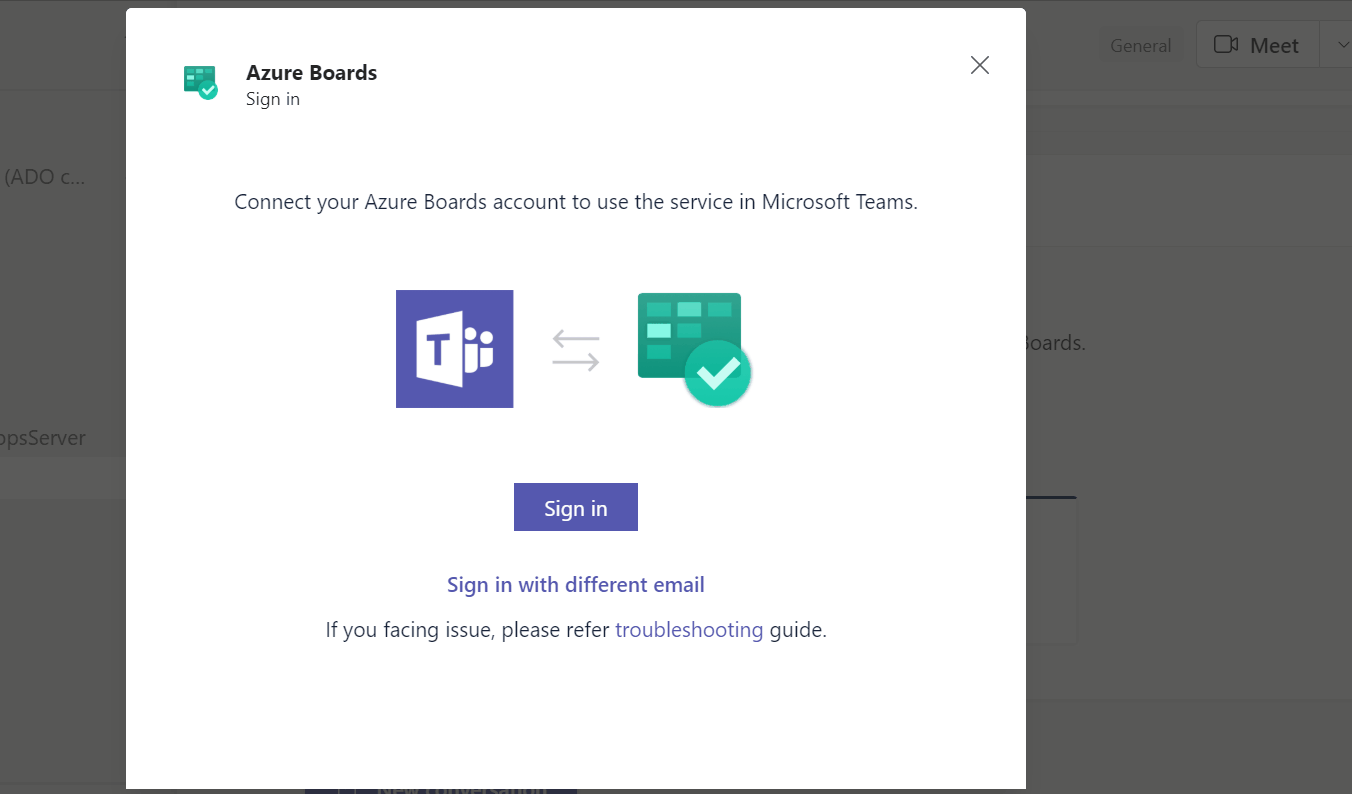 In MSTeam, For Azure Board bot Sign-in with different account tab is not accessible via keyboard ...