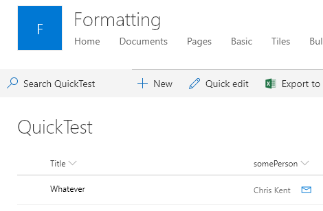 JSON Column Formatting in a List not flowing through when using the ...