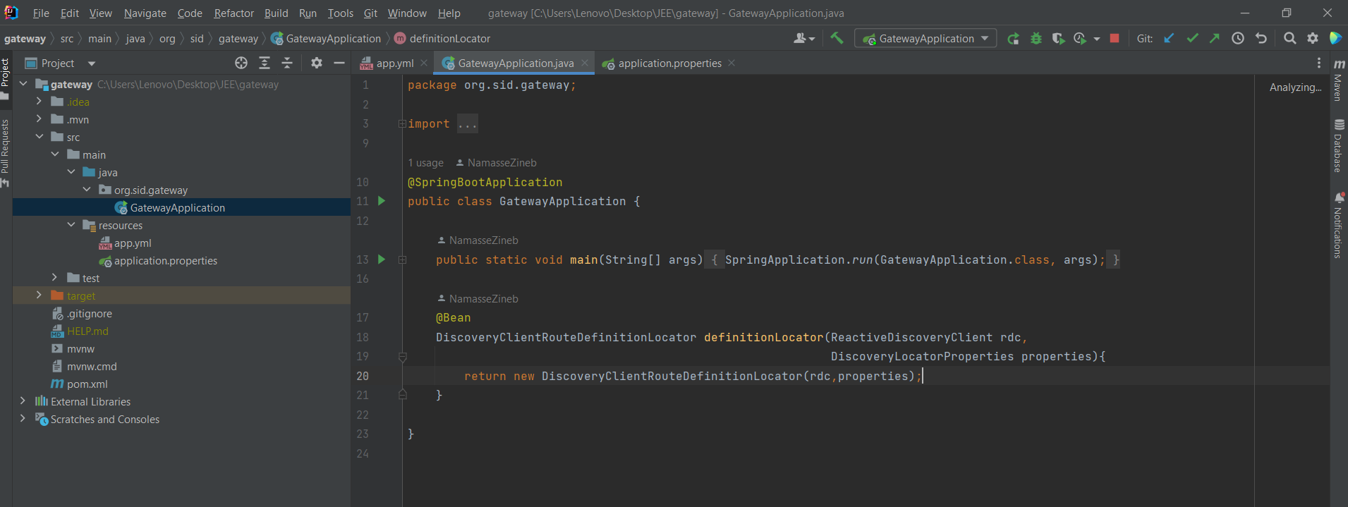 GitHub - NamasseZineb/gateway