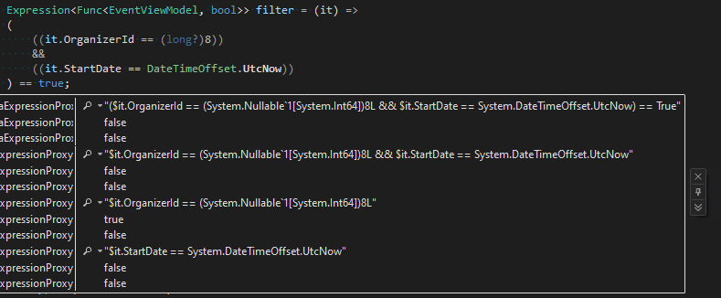 InvalidOperationException when filtering some DateTimeOffset field with another field · Issue ...
