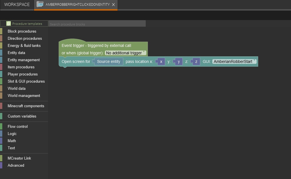 Button in GUI doesn't open other GUI. · Issue #1503 · MCreator/MCreator · GitHub