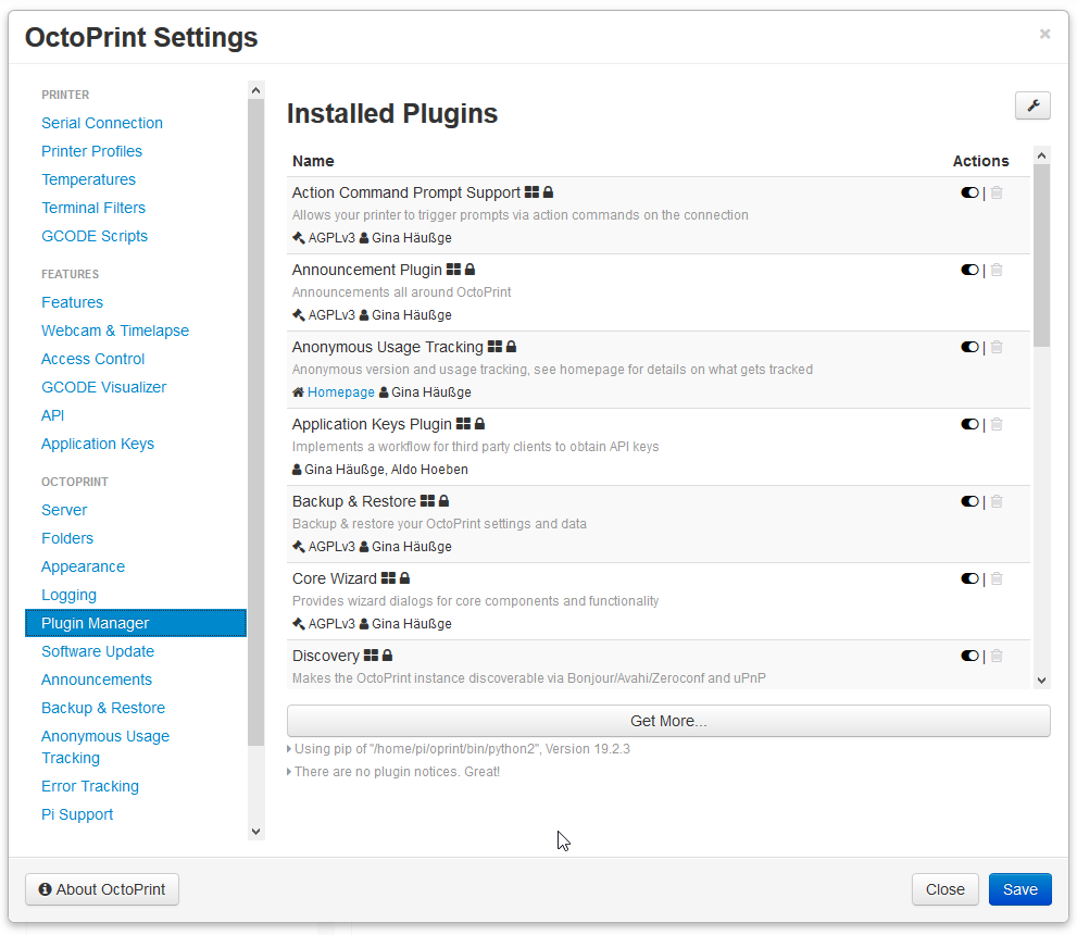 [BUG] Octoprint Reporting PIP not installed when version > 19.0.3 · Issue #3304 · OctoPrint ...