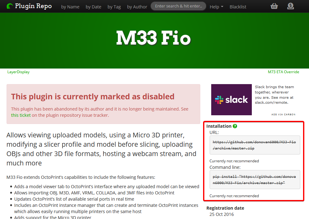[Abandoned Plugin] M33Fio · Issue #411 · OctoPrint/plugins.octoprint.org · GitHub