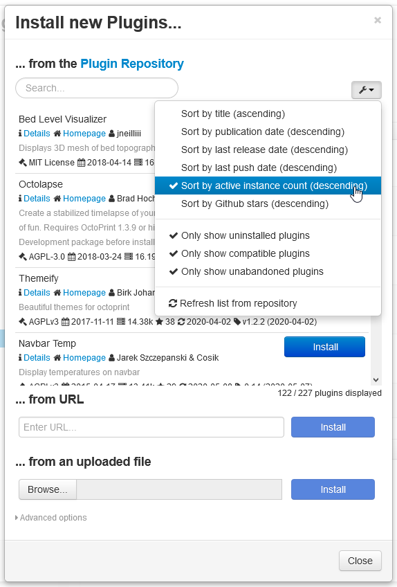 [Request] Improve plugin manager to include more info like installs · Issue #3606 · OctoPrint ...