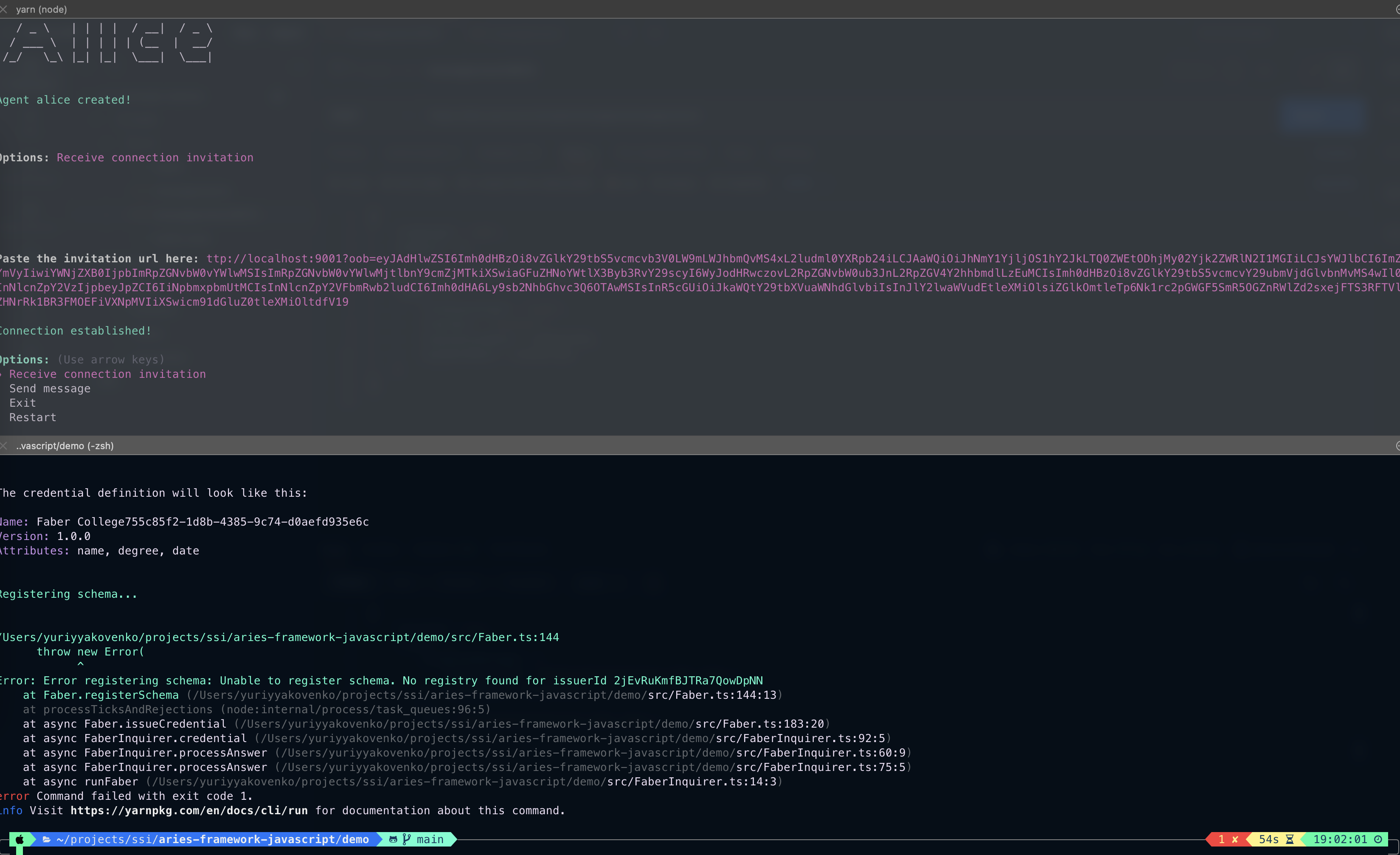 Cli Demo Broken Espeically When Running Multiple Times · Issue 1430 · Openwallet Foundation 