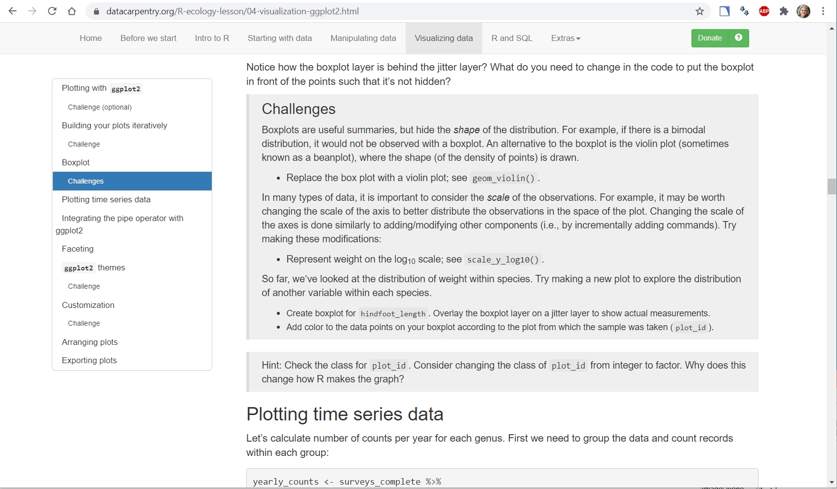 Missing answers to challenges · Issue #718 · datacarpentry/R-ecology-lesson · GitHub