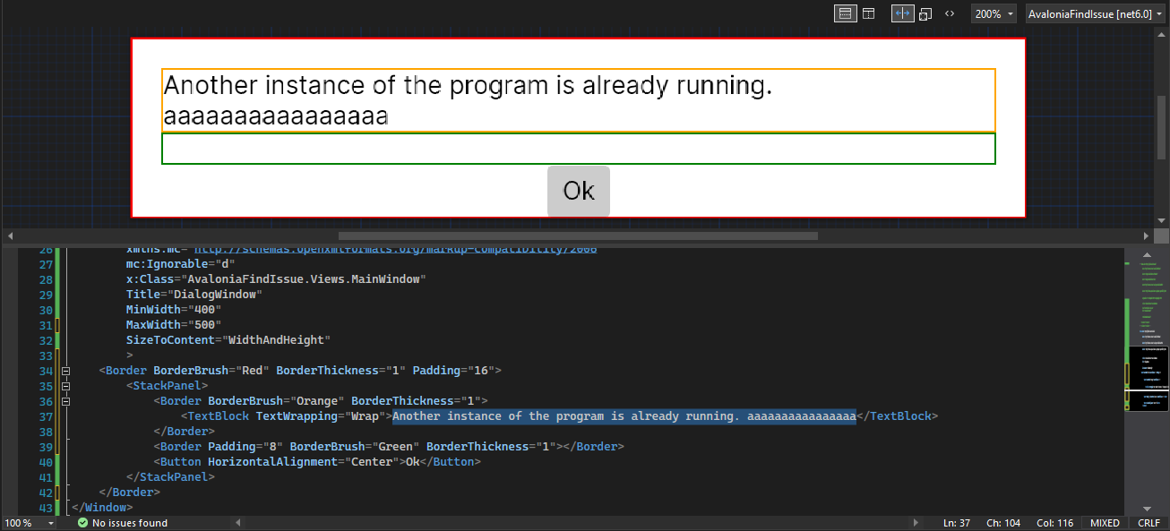 TextBlock wrapping is broken when the width is not fixed but only in VS preview · Issue #8720 ...