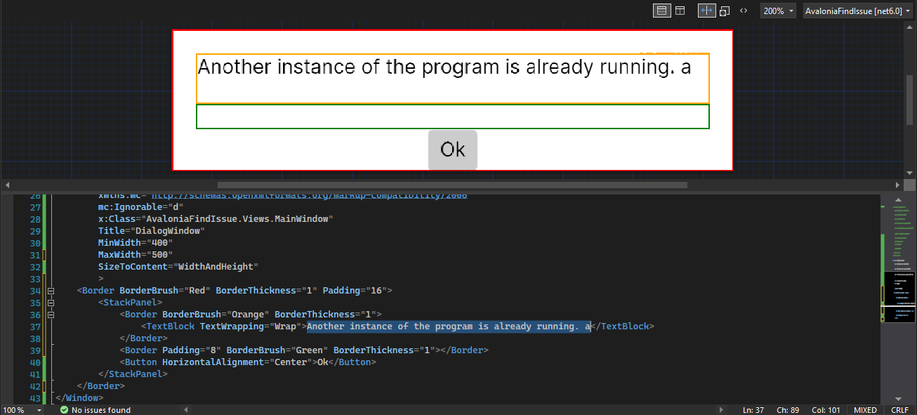 TextBlock wrapping is broken when the width is not fixed but only in VS preview · Issue #8720 ...