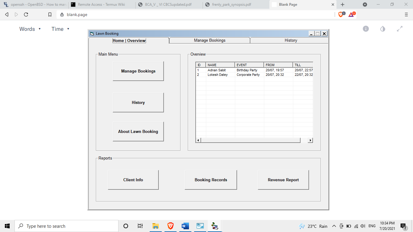 GitHub - abhishek-almeida/lawn-booking-system