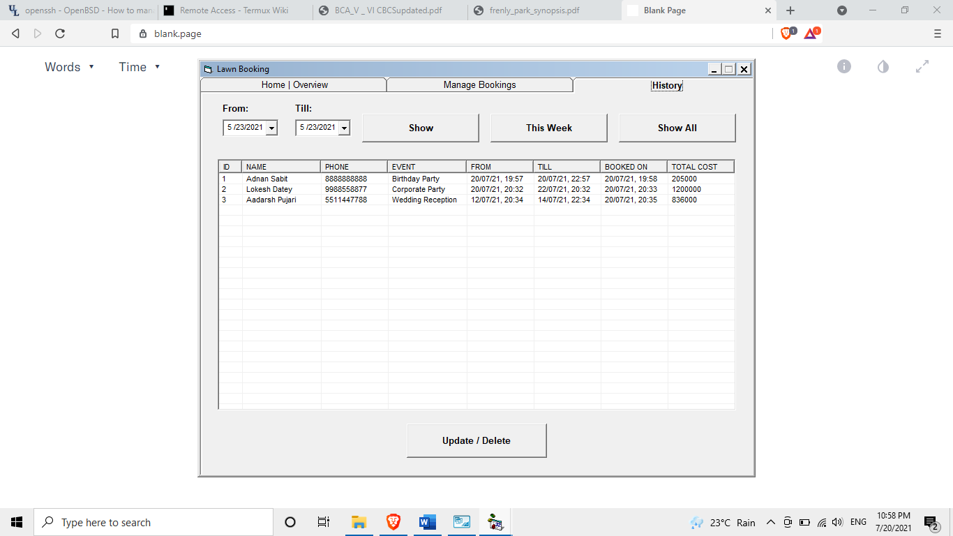 GitHub - abhishek-almeida/lawn-booking-system