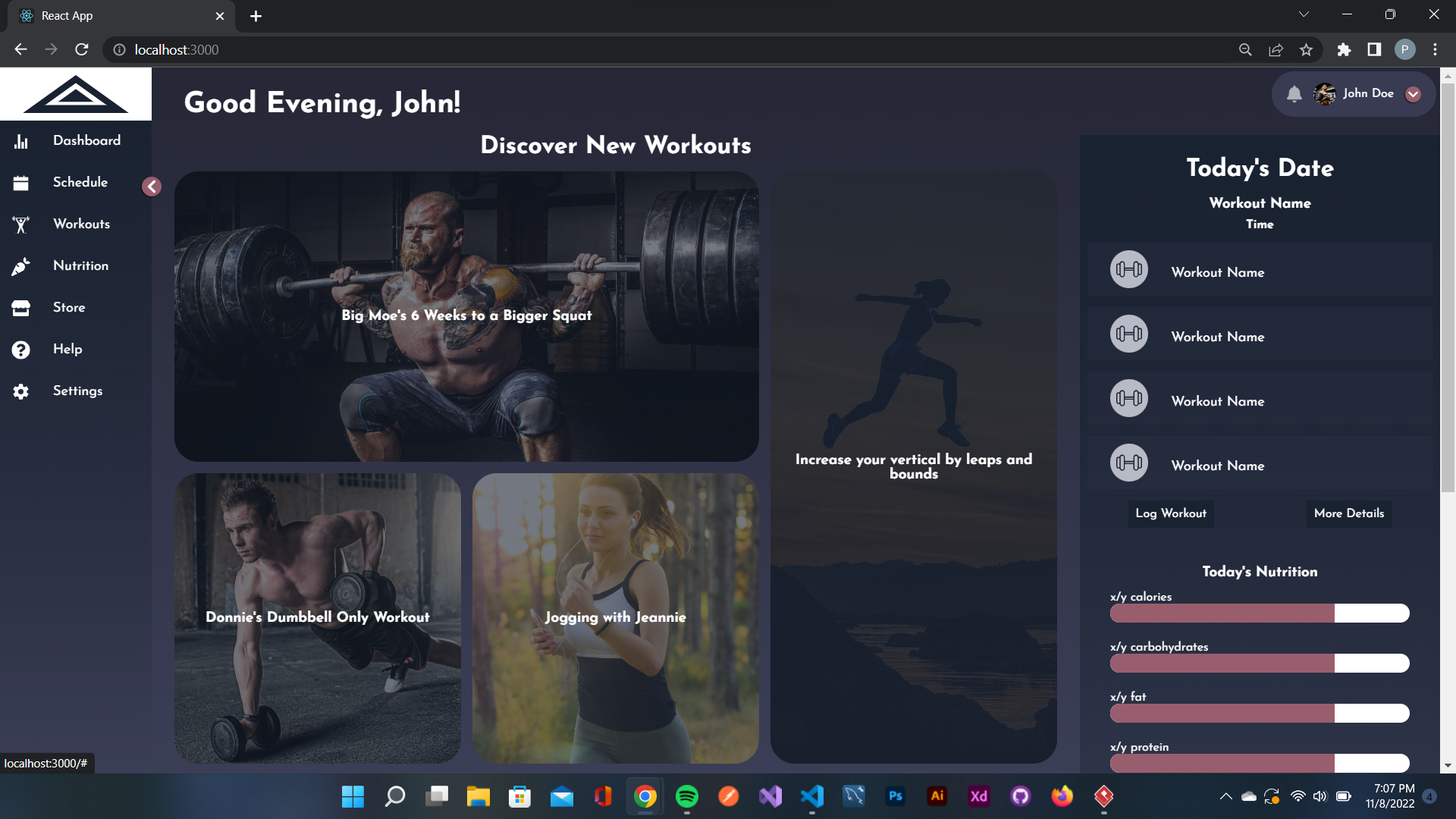GitHub - PeterHumphreys/infinitum-fitness: A toy fitness web application.