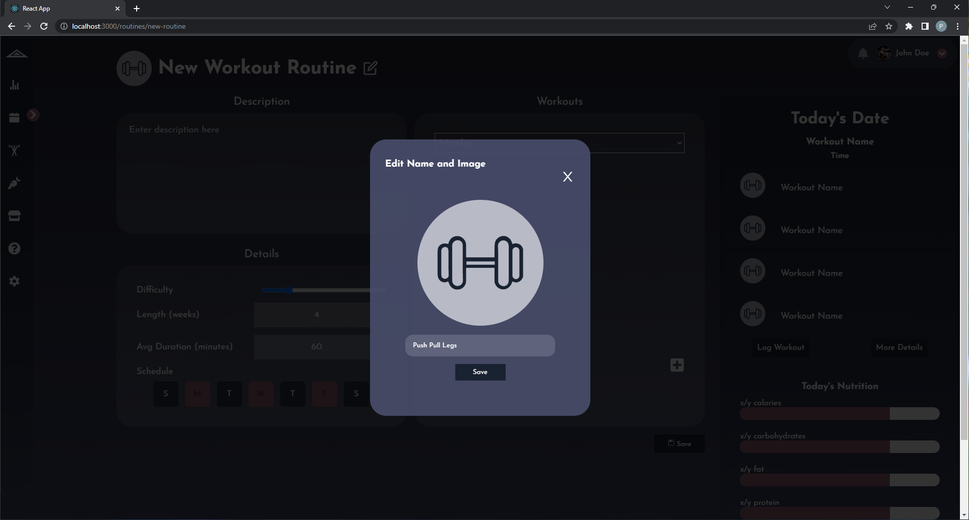 GitHub - PeterHumphreys/infinitum-fitness: A toy fitness web application.