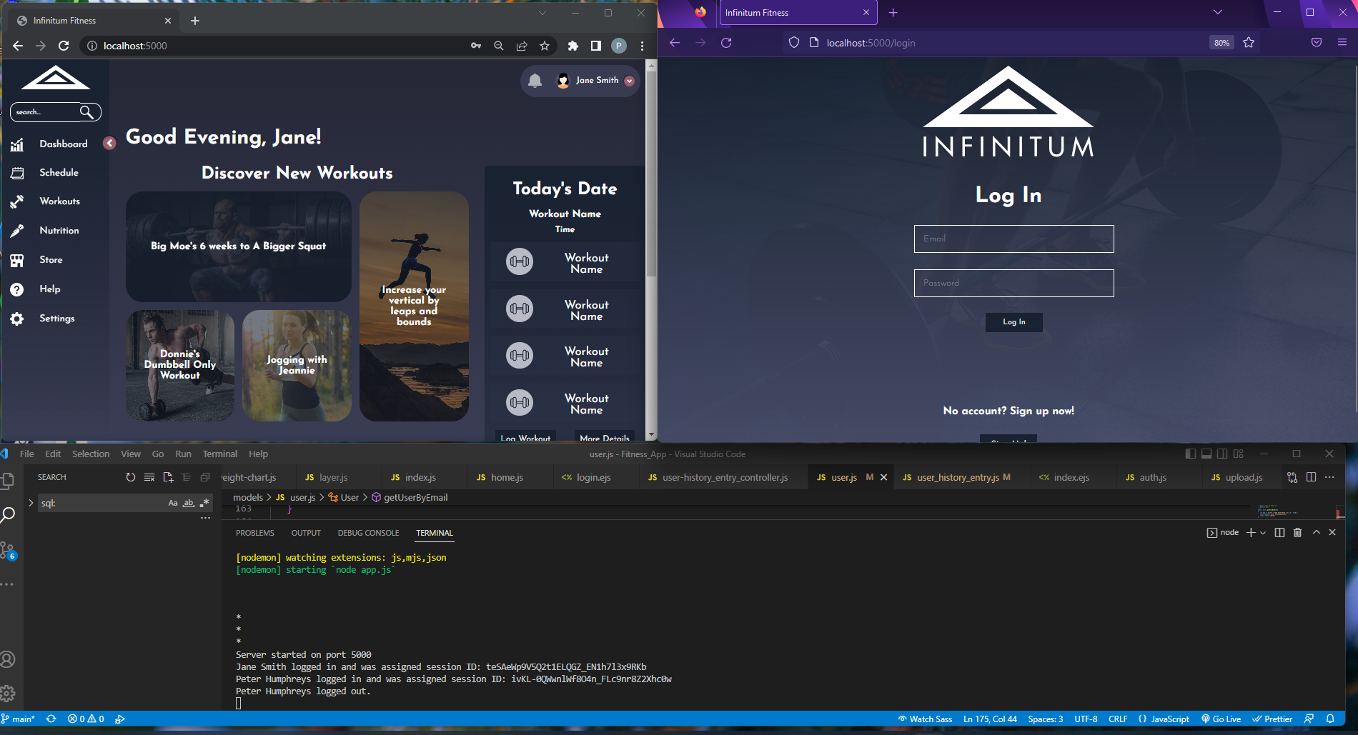 GitHub - PeterHumphreys/infinitum-fitness: A toy fitness web application.