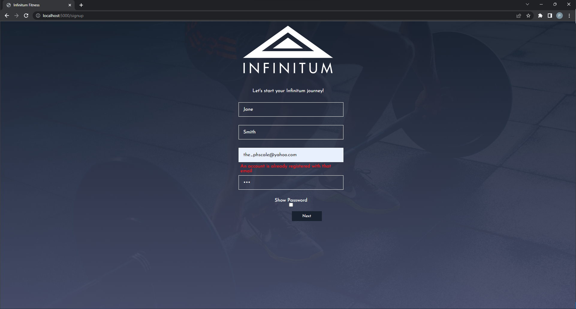 GitHub - PeterHumphreys/infinitum-fitness: A toy fitness web application.