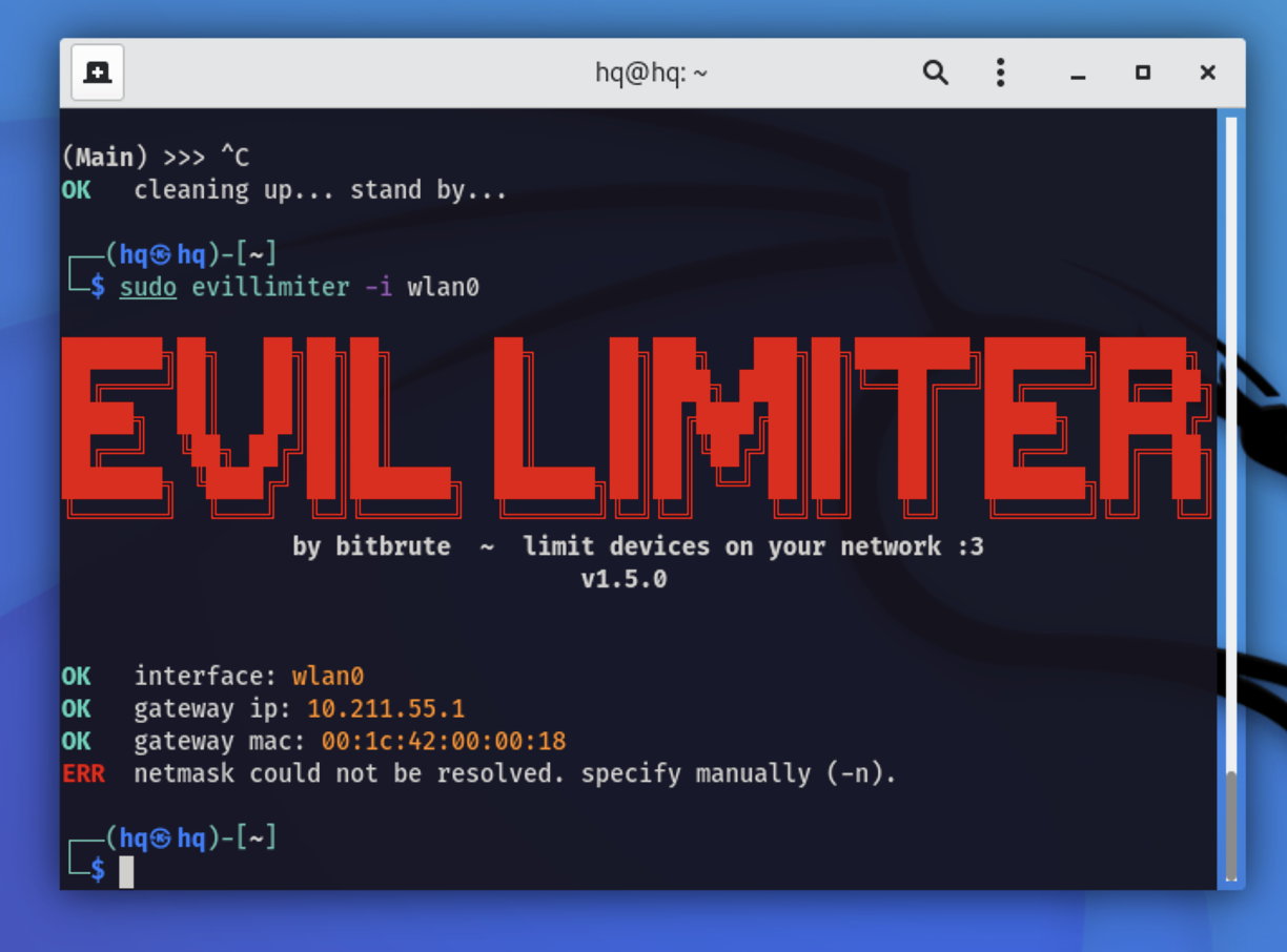 ip problem · Issue #127 · bitbrute/evillimiter · GitHub