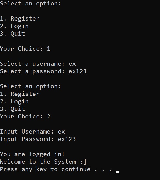GitHub - aru24sin/Login-Registration: C++ program that implements a ...