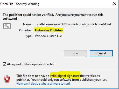 Windows Defender - smart screen warning for Unknown Publisher -Constellation · Issue #1040 ...