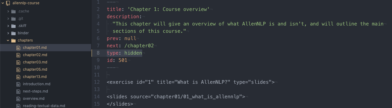 Remove slide functionality · Issue #25 · allenai/allennlp-guide · GitHub