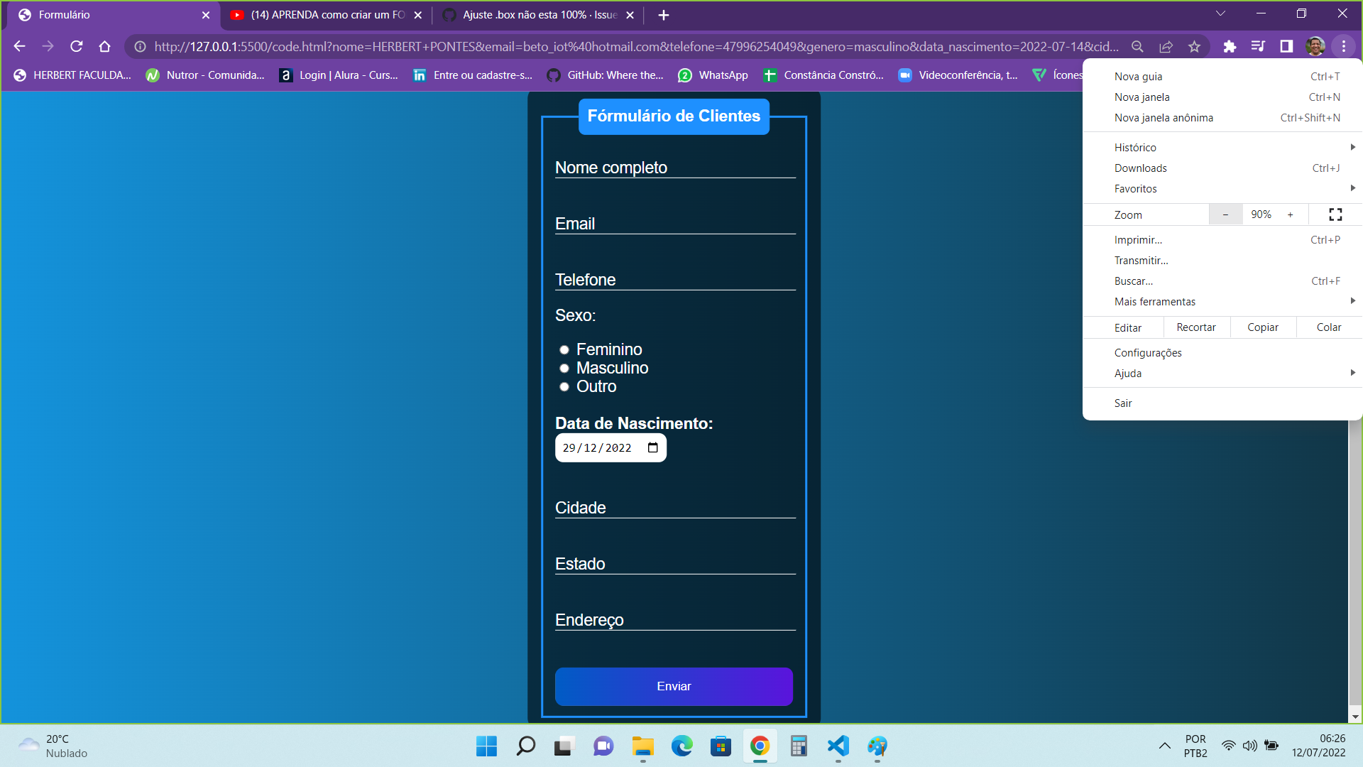 Ajuste .box não esta 100% · Issue #1 · Gutoneitzke/formulario-html-css ... Ajuste .box não esta 100% · Issue #1 · Gutoneitzke/formulario-html-css ...