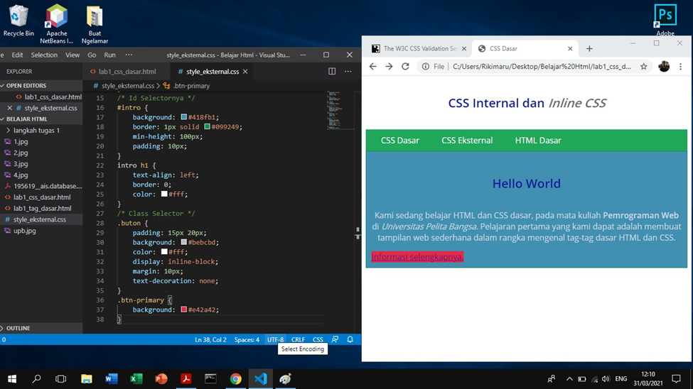 GitHub - hasno27/Lab2Web: Langkah-langkah Pembuatan CSS Internal ...