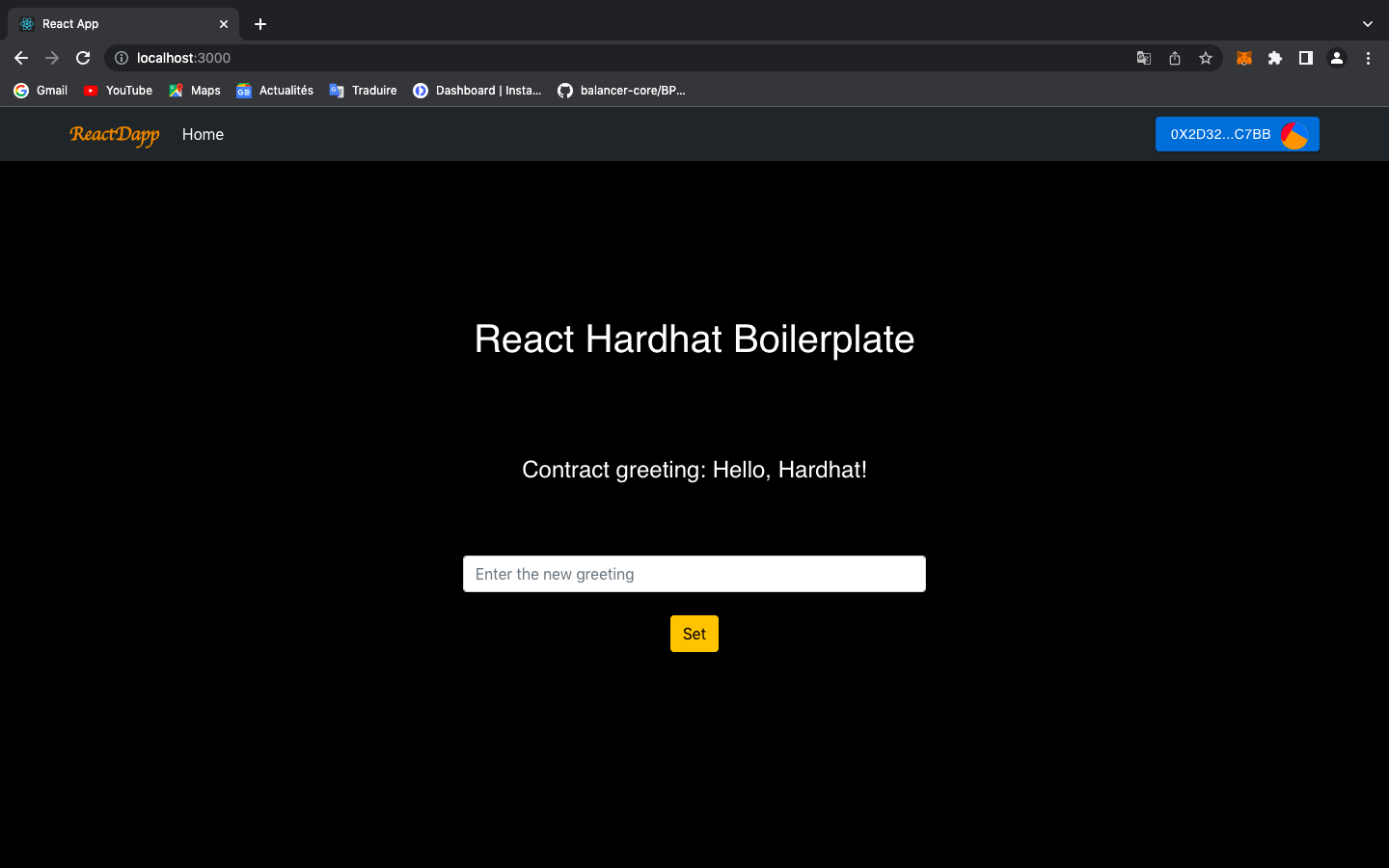 GitHub - lucky-baymax/React-Hardhat-Boilerplate: A React & Hardhat boilerplate project for quick ...