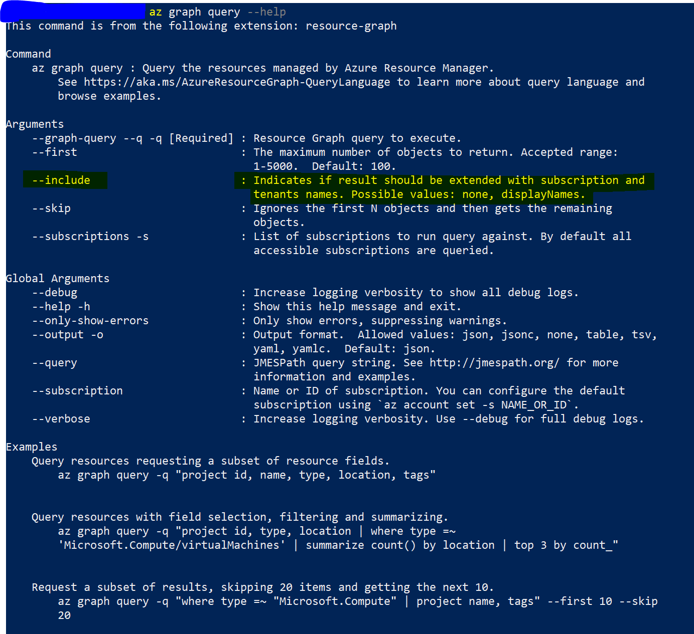 Include Parameter Is Not Available In Az Graph Query · Issue 915 · Azureazure Cli