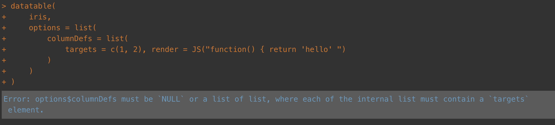 Inaccurate error message regarding `columnDefs` option · Issue #958 ...