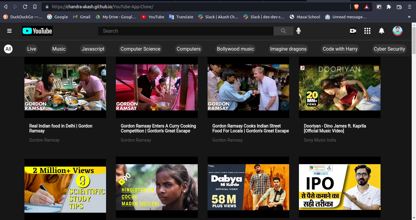 GitHub - chandra-akash/YouTube-App-Clone: YouTube Website Clone