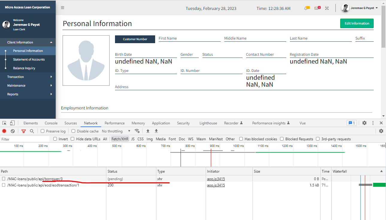 Add Loading Screen - Personal Information and Edit Information Page · Issue #366 · engtech ...