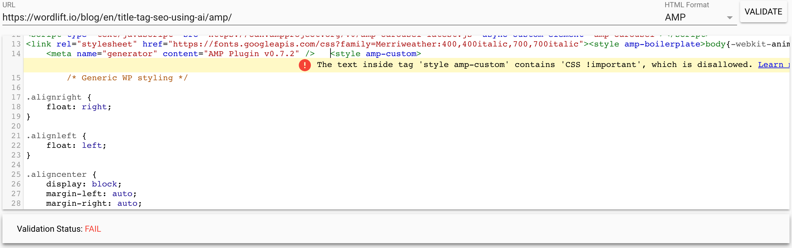 AMP validation fails with Navigator widget (QA) · Issue #895 · insideout10/wordlift-plugin · GitHub