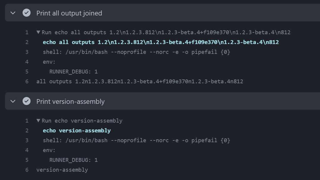 Unable to echo specific output from `core.setOutput()` in subsequent steps · Issue #1261 ...