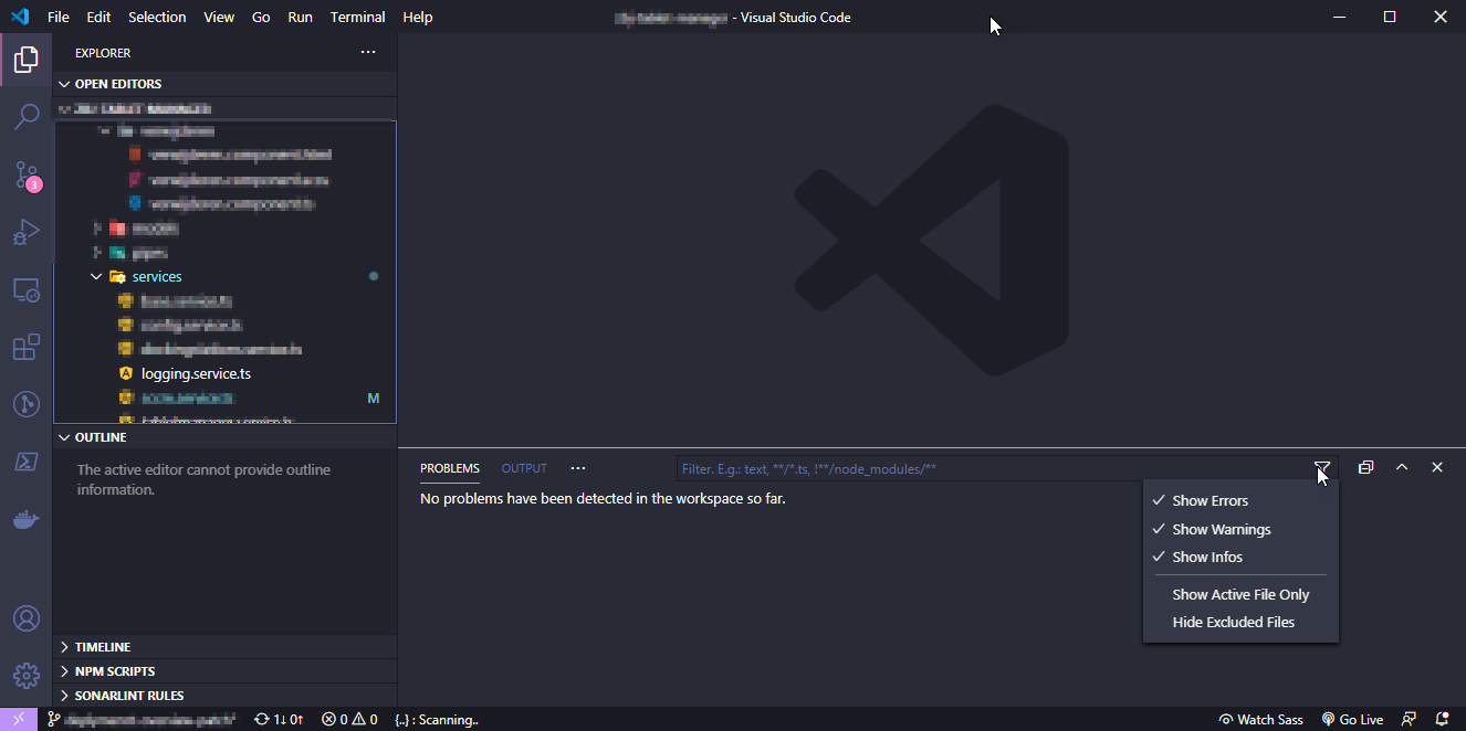 Problems View Only Showing Active File Although Show Active File Only Is Unchecked · Issue