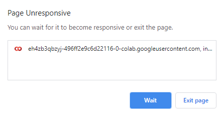 Colab Pro keeps saying Page is Unresponsive and crashes. Computer ...