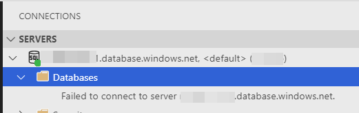 Object explorer does not display databases if Azure Data Warehouse is ...