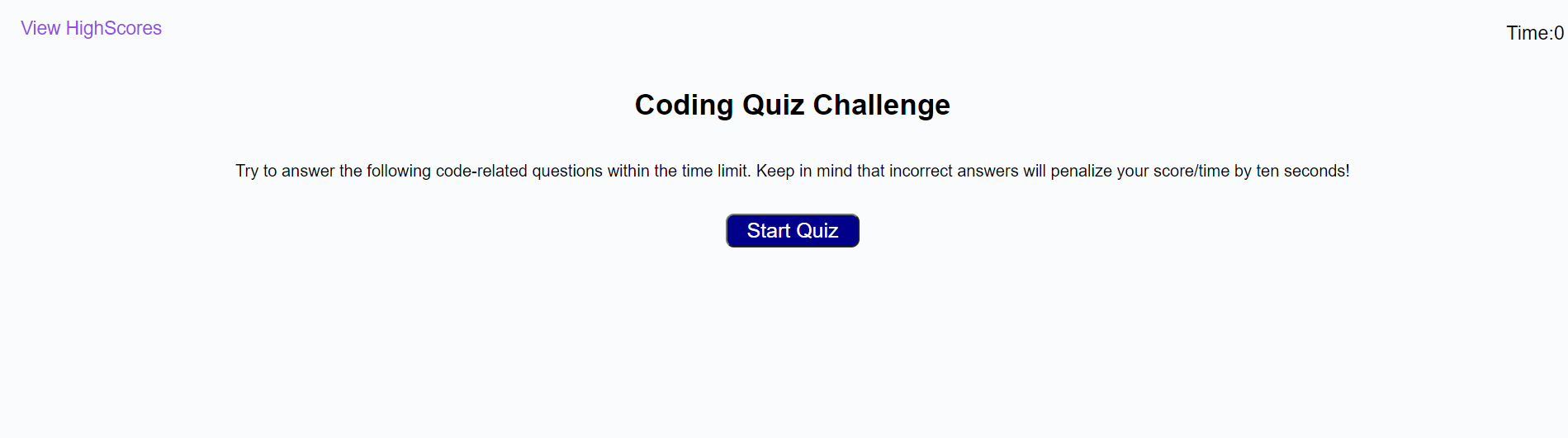 GitHub - adamgmcfadden/codeQuiz: A website that takes a user through a ...
