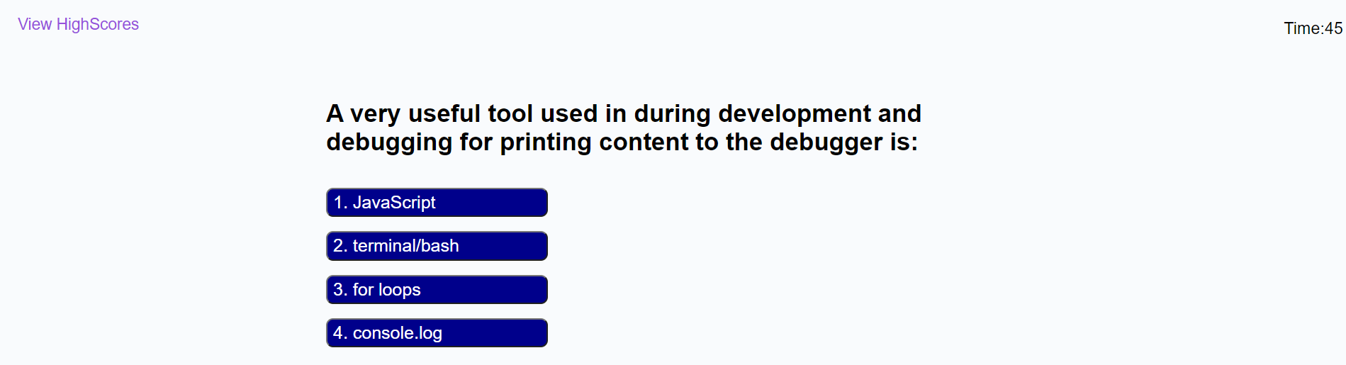 GitHub - adamgmcfadden/codeQuiz: A website that takes a user through a ...