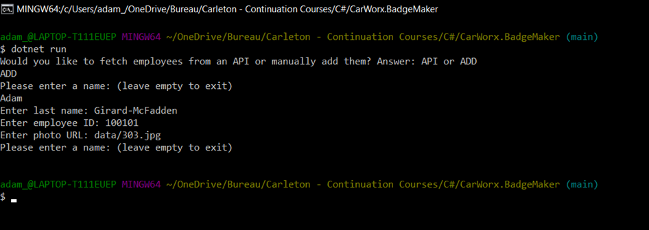 GitHub - adamgmcfadden/catWorx-csharp-badgeMaker: A C# application that ...