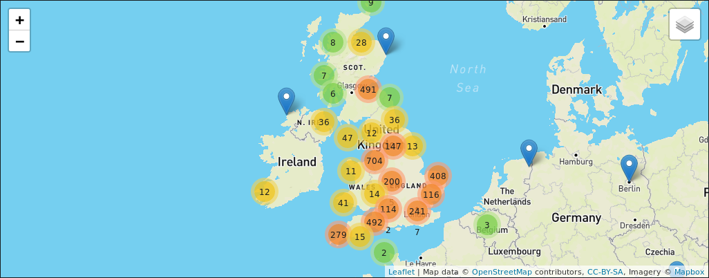 Clusters don't show correct numbers when zoomed out · Issue #928 · Leaflet/Leaflet.markercluster ...